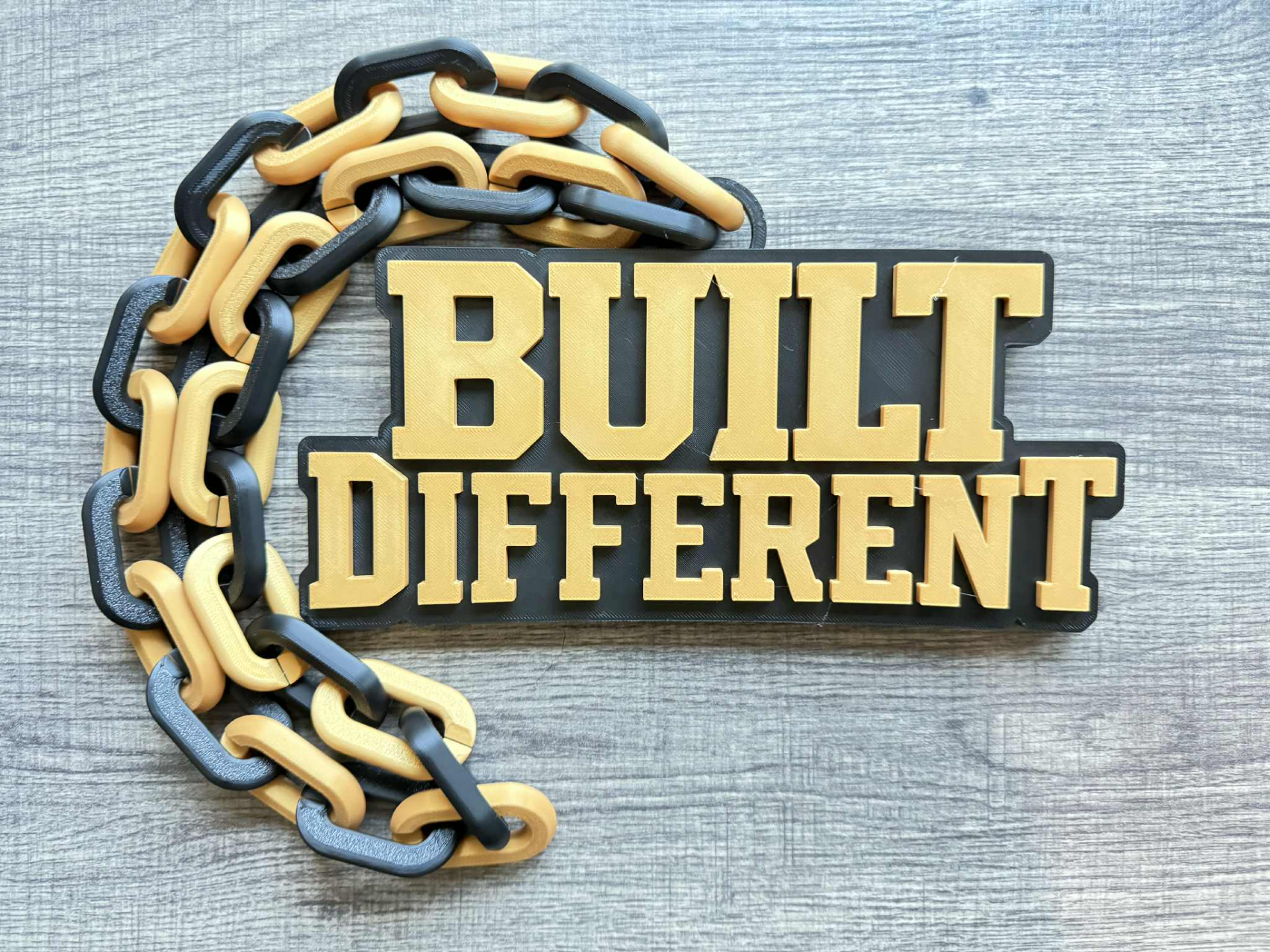 BUILT DIFFERENT – 3D Printed Statement Chain – Chain Reaction 3D